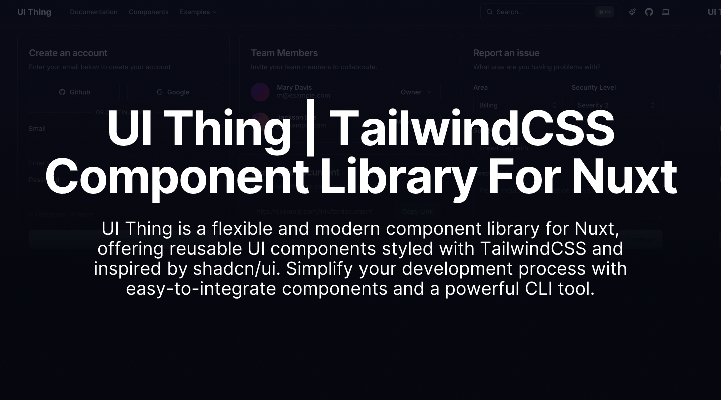 UI Thing | TailwindCSS Component Library for Nuxt | UI Thing