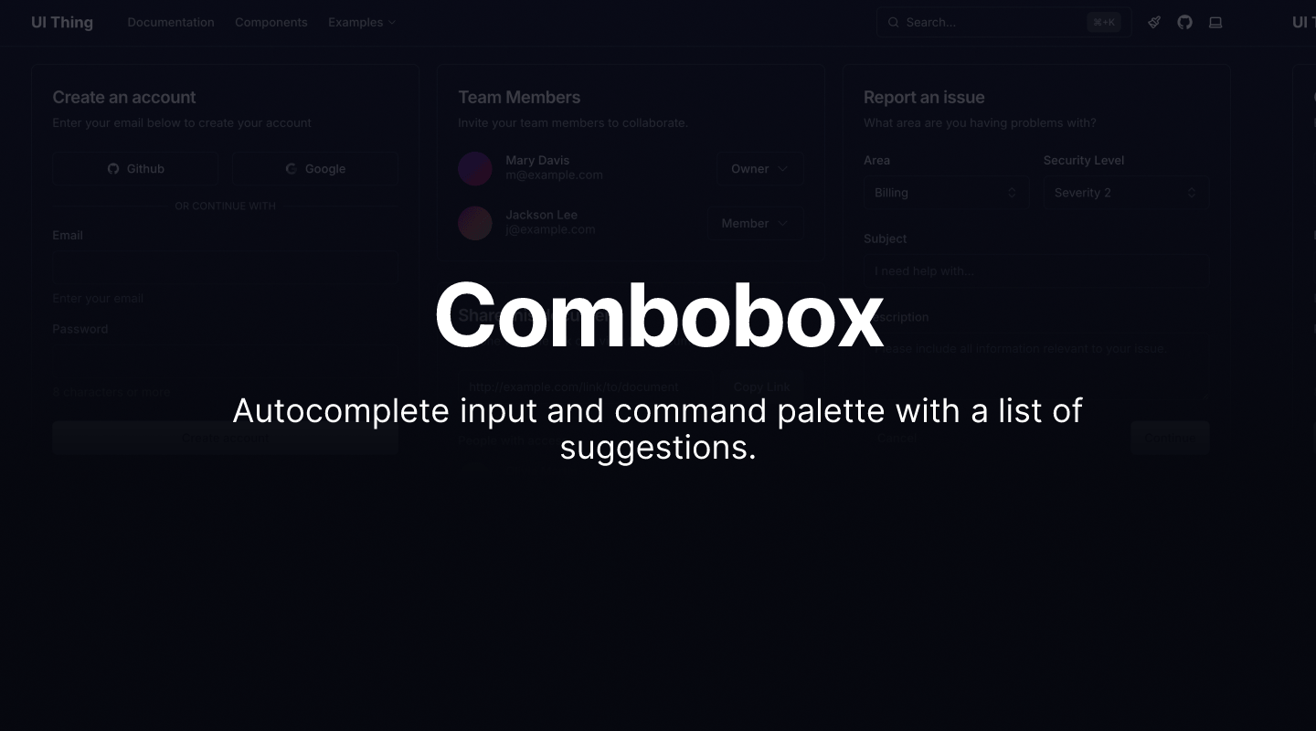 Combobox | UI Thing