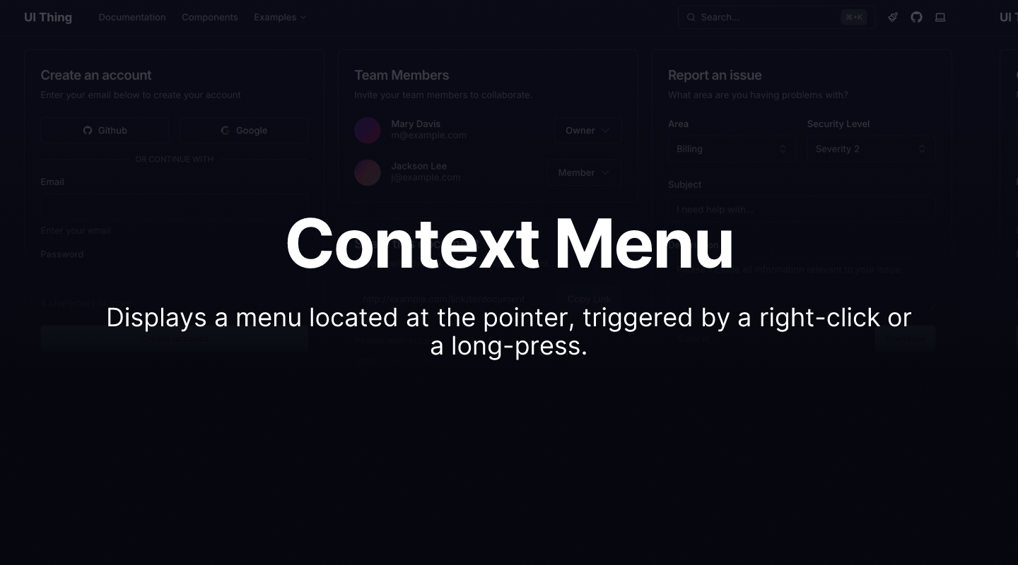 Context Menu | UI Thing