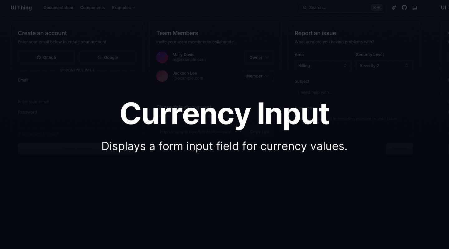 Currency Input | UI Thing