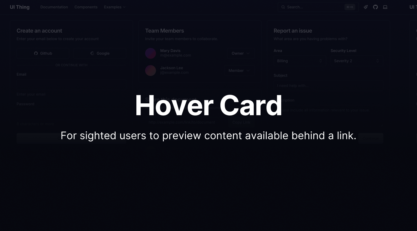 Hover Card | UI Thing