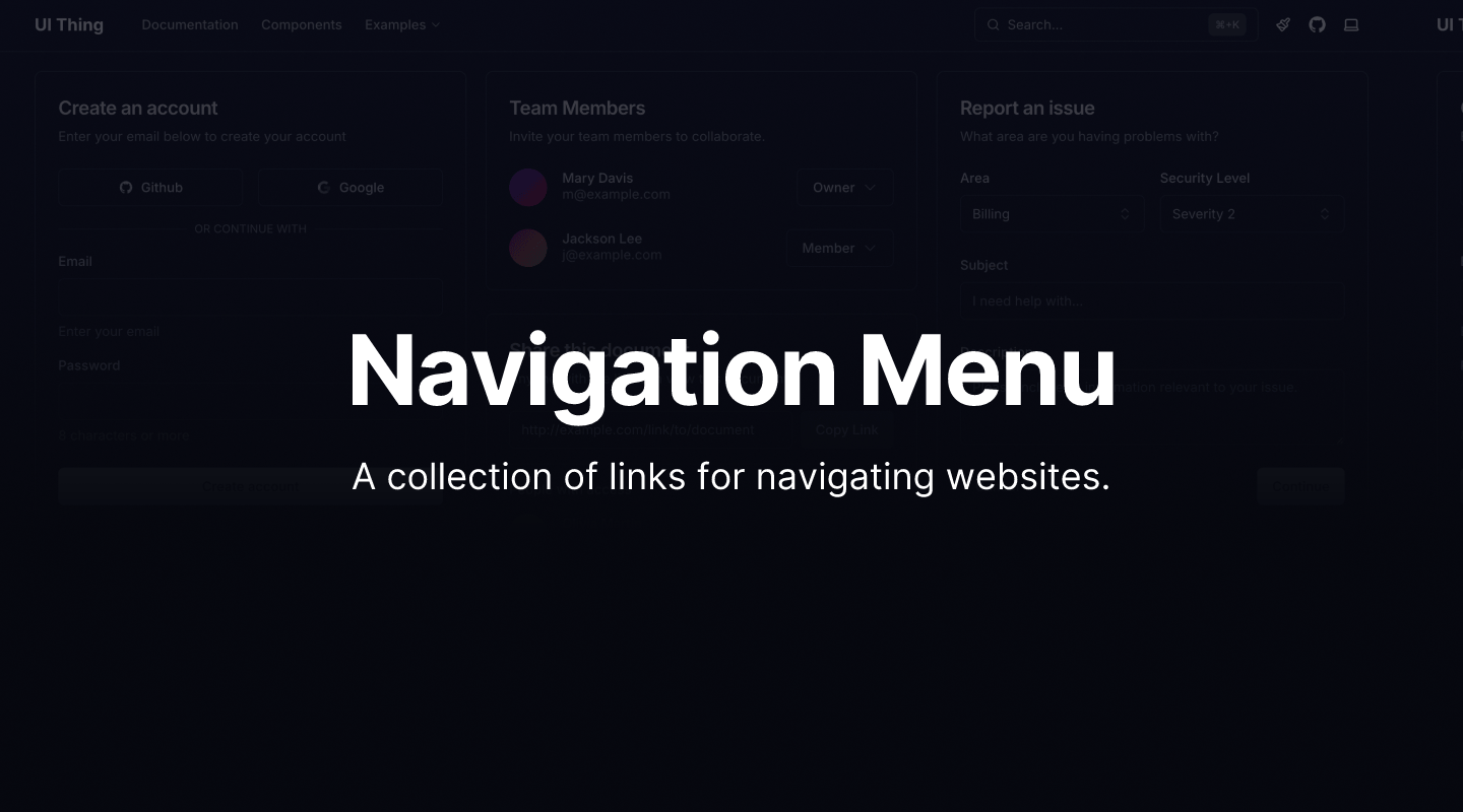 Navigation Menu | UI Thing