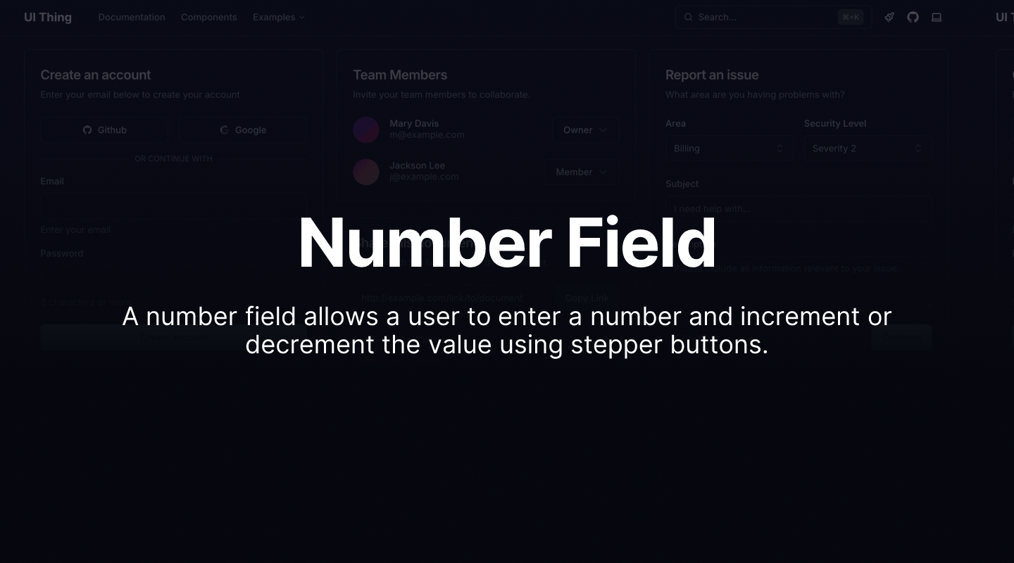 Number Field | UI Thing