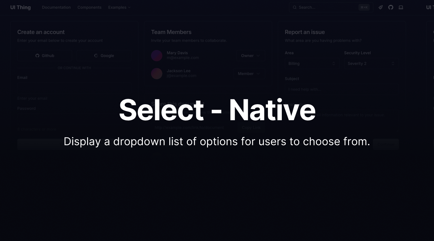 Select - Native | UI Thing