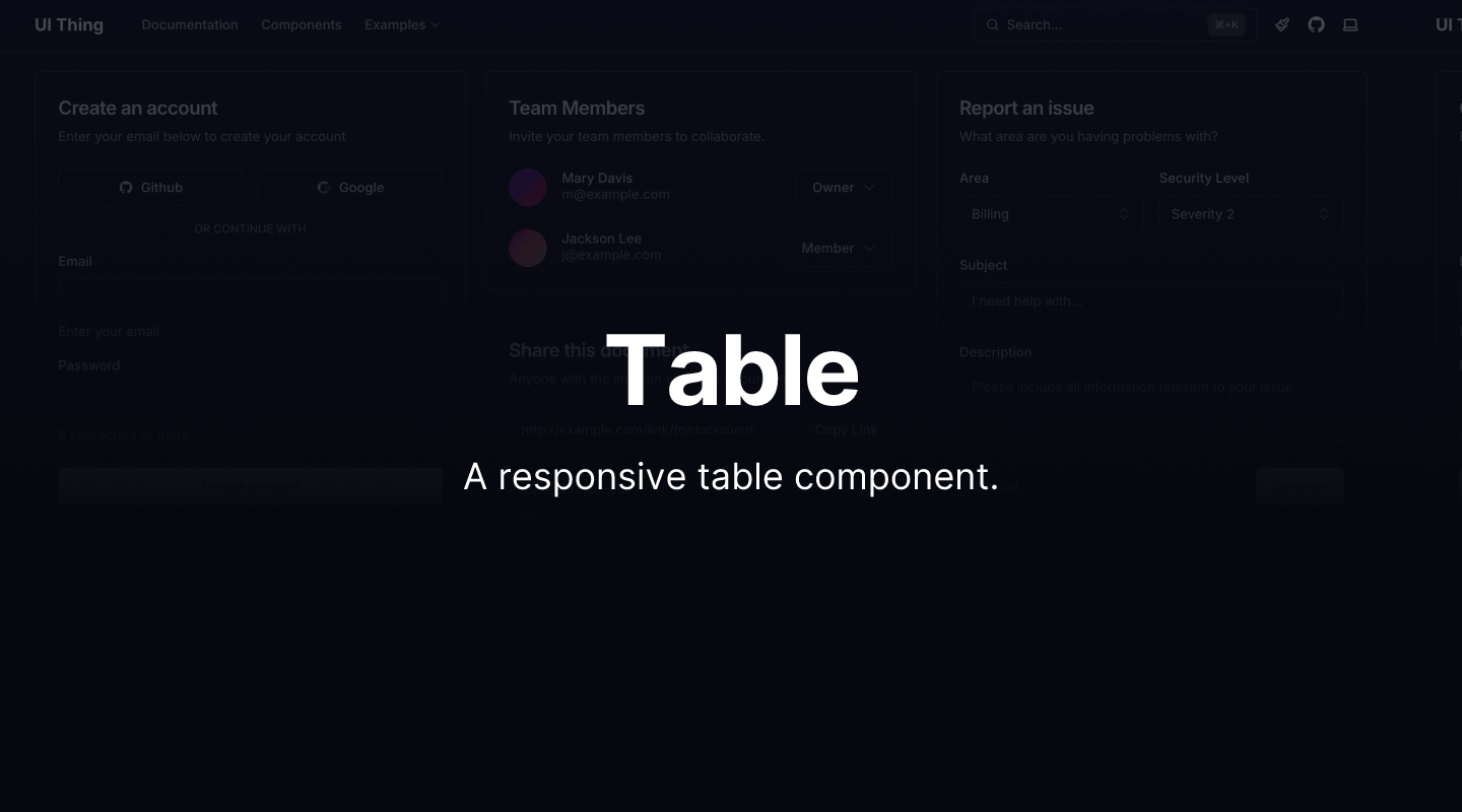 Table | UI Thing