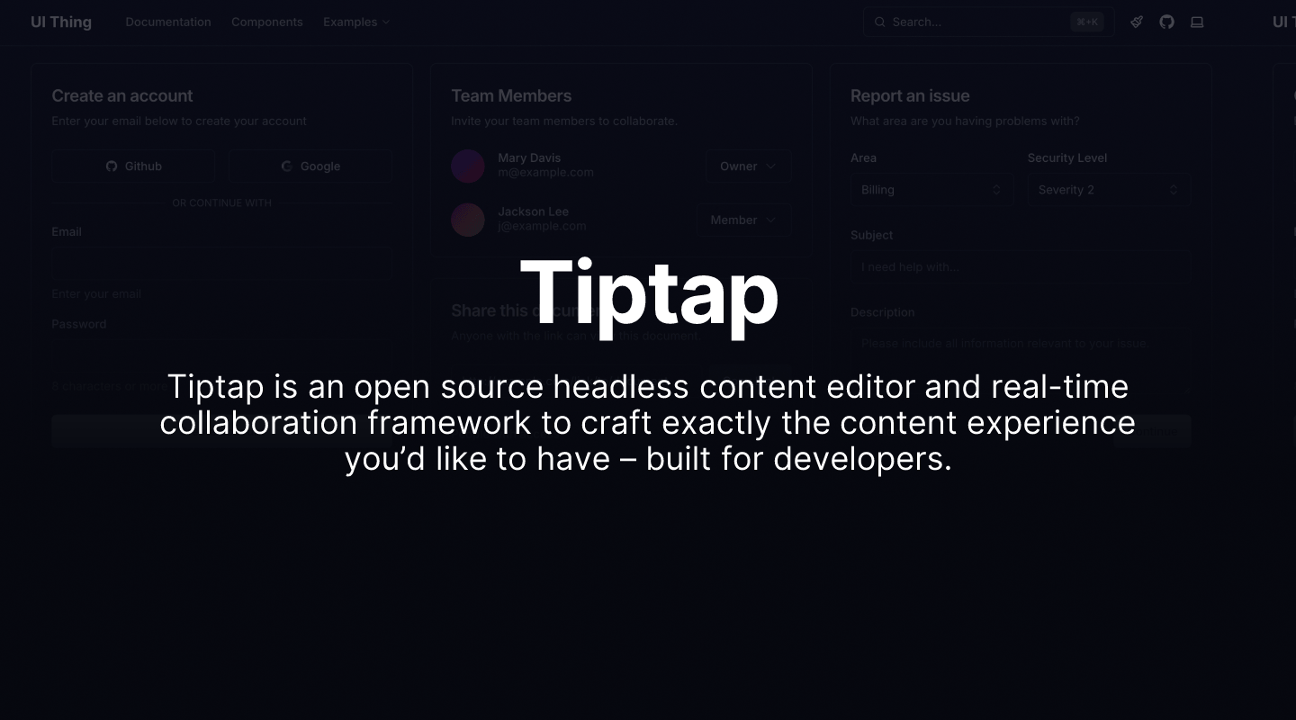 Tiptap | UI Thing