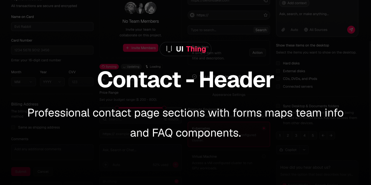 Contact - Header | UI Thing