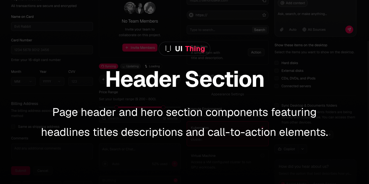 Header Section | UI Thing