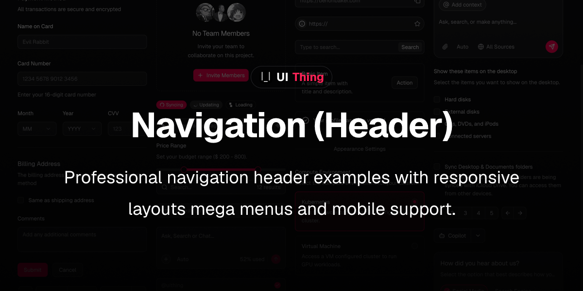 Navigation (Header) | UI Thing